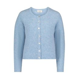 Cartoon Strick-Cardigan mit Rundhalsausschnitt in Light Blue Melange | Gr.: 38