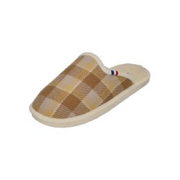 Espadrij l'orginale Hausschuhe CHAUSSON WOOLCHECK in gelb | Gr.: 38