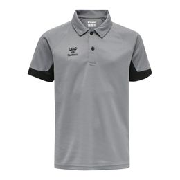 Hummel Polo Raglan&auml;rmel Hmllead Kinder in GREY MELANGE | Gr.: 128