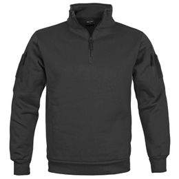Mil-Tec Tactical Sweatshirt m. Zipper schwarz, Gr&ouml;&szlig;e XXL