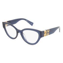 Miu Miu MU01VV Brille Damen | Fassung: Vollrand, Panto, Blau Transparent