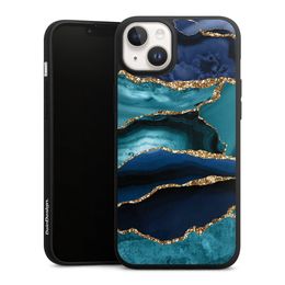 DeinDesign iPhone 14 Handy Premium Silikon H&uuml;lle Handyh&uuml;lle schwarz Case Glitzer Trends Marble Silikon Premium Case
