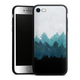 DeinDesign iPhone SE (2020) Handy Premium Silikon H&uuml;lle Handyh&uuml;lle schwarz Case Abstract Forrest Tree Silikon Premium Case