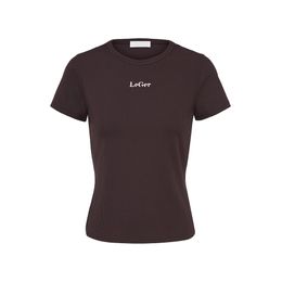 LeGer by Lena Gercke T-Shirt 'Simone' Damen Gr&ouml;&szlig;e L dunkelbraun / wei&szlig;