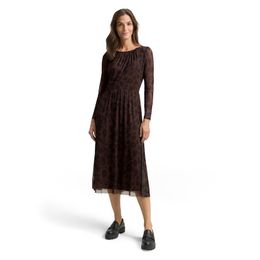 Tom Tailor Kleid Damen Gr&ouml;&szlig;e 46 dunkelbraun / schwarz Winterkleid