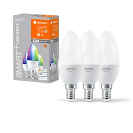 LEDVANCE SMART+ WiFi 3er Set LED E14 4,9 Watt 2700-6500 Kelvin 470 Lumen Wei&szlig;, Farbwechsler