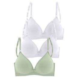 Petite Fleur Bra '2x wei&szlig;, 1x gr&uuml;n' female Green, White size 80