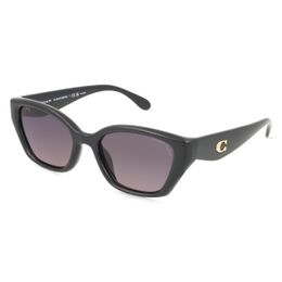 Coach 0HC8434U CBY91 | Damen-Sonnenbrille | Fassung: Vollrand, Quadratisch, Kunststoff, Schwarz | Glasfarbe: Grau Verlaufend