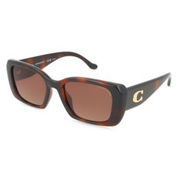 Coach 0HC8435U CBY82 | Damen-Sonnenbrille | Fassung: Vollrand, Quadratisch, Kunststoff, Havanna Dunkel | Glasfarbe: Braun Verlaufend