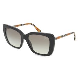 Burberry 0BE4456 | Damen-Sonnenbrille | Fassung: Vollrand, Quadratisch, Acetat, Schwarz | Glasfarbe: Grau Verlaufend