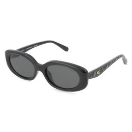 Coach 0HC8443D CBY84 | Damen-Sonnenbrille | Fassung: Vollrand, Oval, Kunststoff, Schwarz | Glasfarbe: Grau
