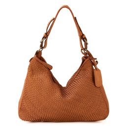 Melina C Leder-Schultertasche "Calenzano" in Cognac - (B)34 x (H)33 x (T)8 cm - 73% | Damen-taschen