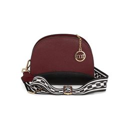 Mia Tomazzi Leder-Umh&auml;ngetasche "Cassala" in Bordeaux/ Schwarz - (B)23 x (H)19 x (T)9 cm - 77% | Damen-taschen