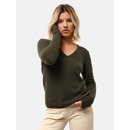 Just Cashmere Kaschmir-Pullover "Joan" in Khaki - 56% | Gr&ouml;&szlig;e M | Damen-pullover-cardigans