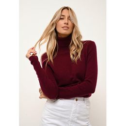 Just Cashmere Kaschmir-Rollkragenpullover "Ava" in Bordeaux - 55% | Gr&ouml;&szlig;e L | Damen-pullover-cardigans