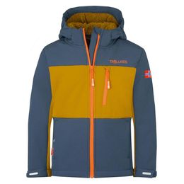 Trollkids Softshelljacke "Bergsfjord" in Blau/ Hellbraun - 41% | Gr&ouml;&szlig;e 110 | Kinder-outdoor-jacken