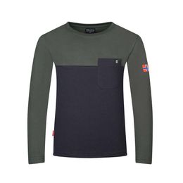 Trollkids Funktionsshirt "Bergen" in Dunkelblau/ Khaki - 53% | Größe 164 | Kinder-oberteile