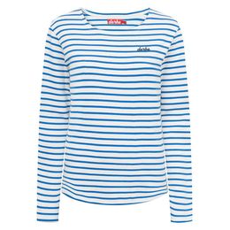 Derbe Longsleeve in Wei&szlig;/ Blau - 62% | Gr&ouml;&szlig;e S | Damen-tops