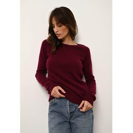 Just Cashmere Kaschmir-Pullover "Helen" in Bordeaux - 51% | Gr&ouml;&szlig;e M | Damen-pullover-cardigans