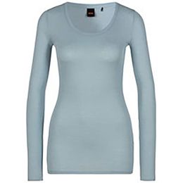 BOSS Orange Longsleeve in Hellblau - 48% | Gr&ouml;&szlig;e XL | Damen-tops