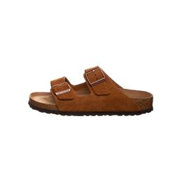 Birkenstock Leder-Pantoletten "Arizona" in Hellbraun - Weite S - 14% | Größe 41 | Herren-hausschuhe