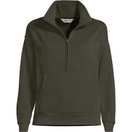 LANDS' END Sweatshirt SERIOUS SWEATS mit Rei&szlig;verschluss, Damen,  Gr&uuml;n, Baumwoll-Mischung/Polyester-Mischung, by Lands' End