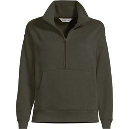 LANDS' END Sweatshirt SERIOUS SWEATS mit Rei&szlig;verschluss, Damen,  Gr&uuml;n, Baumwoll-Mischung/Polyester-Mischung, by Lands' End