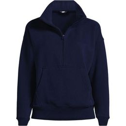 LANDS' END Sweatshirt SERIOUS SWEATS mit Rei&szlig;verschluss, Damen,  Blau, Baumwoll-Mischung/Polyester-Mischung, by Lands' End