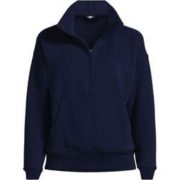 LANDS' END Sweatshirt SERIOUS SWEATS mit Rei&szlig;verschluss, Damen,  Blau, Baumwoll-Mischung/Polyester-Mischung, by Lands' End