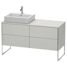 Duravit XSquare Konsolenwaschtischunterbau freistehend, 4 Ausz&uuml;ge, Becken links, 1400x778x548mm, XS4923L0707, Farbe: Betongrau Matt