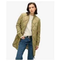 Superdry f&uuml;r Damen. W5011662A Lange gef&uuml;tterte Jacke Studios gr&uuml;n (M), L&auml;ssig, Recyceltes Polyester, Nachhaltig