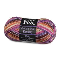 Sockenwolle Sensitive Socks Bamboo von KKK, Braun/Orange/Lila/Pink/Gelb, aus Polyacryl