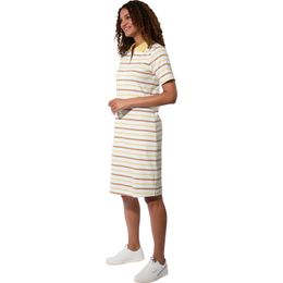 WITT Damen Polokleid im garngef&auml;rbten Ringel-Dessin, zitrone-camel-geringelt, Gr&ouml;&szlig;e 36