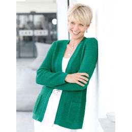 WITT Damen Cardigan mit Rei&szlig;verschluss, smaragd, Gr&ouml;&szlig;e 54