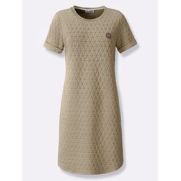 WITT Damen Sommerkleid im Jacquard-Muster, schlamm, Gr&ouml;&szlig;e 38
