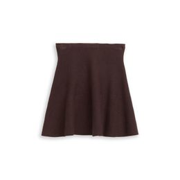Tom Tailor Denim Damen Mini Skater Strickrock, braun, Meliert, Gr. XL