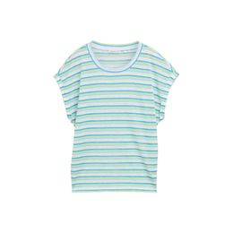 Tom Tailor Denim Damen T-Shirt mit Streifenmuster, wei&szlig;, Gestreift, Gr. L