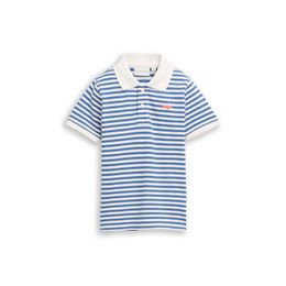 Tom Tailor Jungen Piqu&eacute; Poloshirt mit Stickerei, blau, Gemustert, Gr. 128/134
