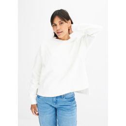 bonprix Oversize-Sweatshirt aus reiner Bio-Baumwolle, wei&szlig;, 100% Baumwolle