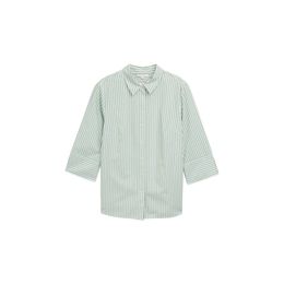 Tom Tailor Damen Plus Size - Loose Fit Bluse mit Streifenmuster, gr&uuml;n, Gestreift, Gr. 48