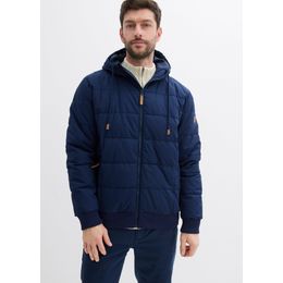 bonprix wattierte Steppjacke in Blousonform, blau, mit Baumwolle
