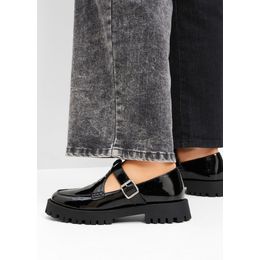 bonprix Chunky Loafer mit Cut-Outs, schwarz