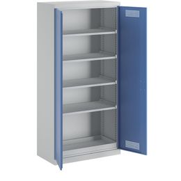 eurokraft pro Umweltschrank, Bodenauffangwanne, 4 Fachb&ouml;den lackiert, HxBxT 1950 x 950 x 500 mm