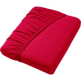 w&auml;schepur unisex Spannbetttuch rot, Gr&ouml;&szlig;e 1 St. 90x190 - 100x220 cm