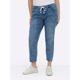 sheego Große Größen 5-Pocket-Jeans in knöchellanger Schnittform, blue-bleached, Größe 50 - Damen