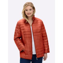 sheego Große Größen Steppjacke mit vertikalem Muster, rostrot, Größe 50 - Damen