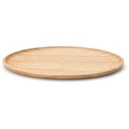 Tablett CONTINENTA, braun (holzfarben), B:15,5cm H:1,2cm L:23,5cm, Holzwerkstoff, Tabletts, oval, Gummibaum, ideal zum Servieren