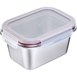 Lunchbox Westmark "Edelstahl Lunch Box/ Frischhaltedose, 1000 ml", silber, B:13cm H:9cm, Lebensmittelaufbewahrungsbehälter, Lunchbox, auslaufsichere Brotdose – mikrowellen- & ofenfest