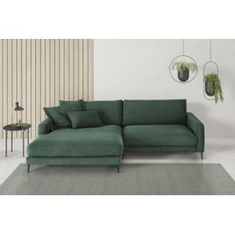 Ecksofa Home Affaire "Downtown, B/T/H: 272/190/84 cm L-Form", gr&uuml;n, B:272cm H:84cm T:190cm, 95% Polyester, 5% Nylon, Sofas, Ecksofa, weicher Sitzkomfort auch in Cord und Boucl&eacute;, incl. Zierkissen
