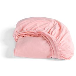 Spannbettlaken Cinderella "Jersey", rosa, B:160cm, Jersey, Obermaterial: 100% Baumwolle, Bettlaken, Spannbettlaken, b&uuml;gel- und kn&ouml;tchenfrei, bis 25 cm H&ouml;he